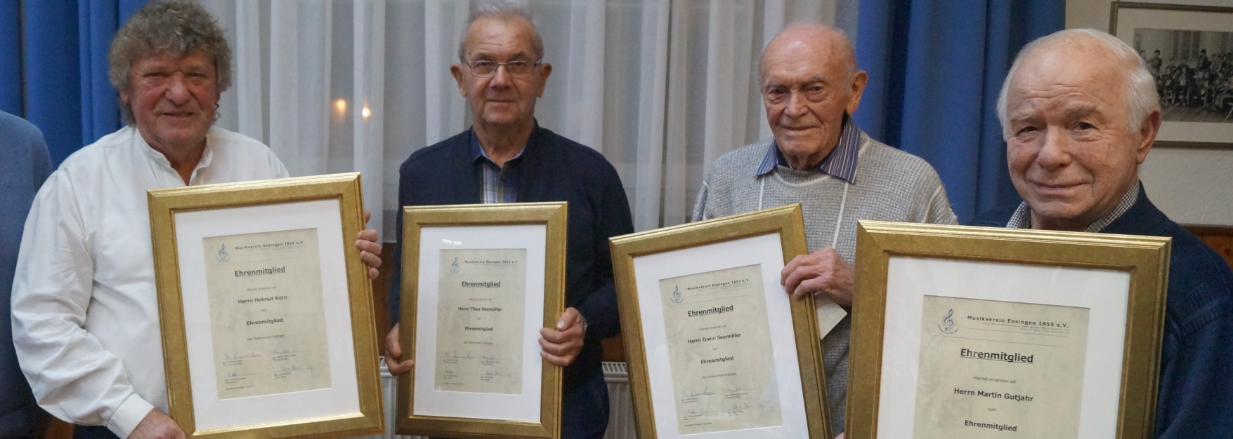 Der Musikverein Ensingen hat jetzt vier neue Ehrenmitglieder